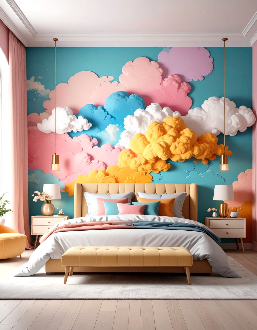 24 Cloud Themed Bedroom Ideas: Soft, Dreamy Interiors - Too Much Time
