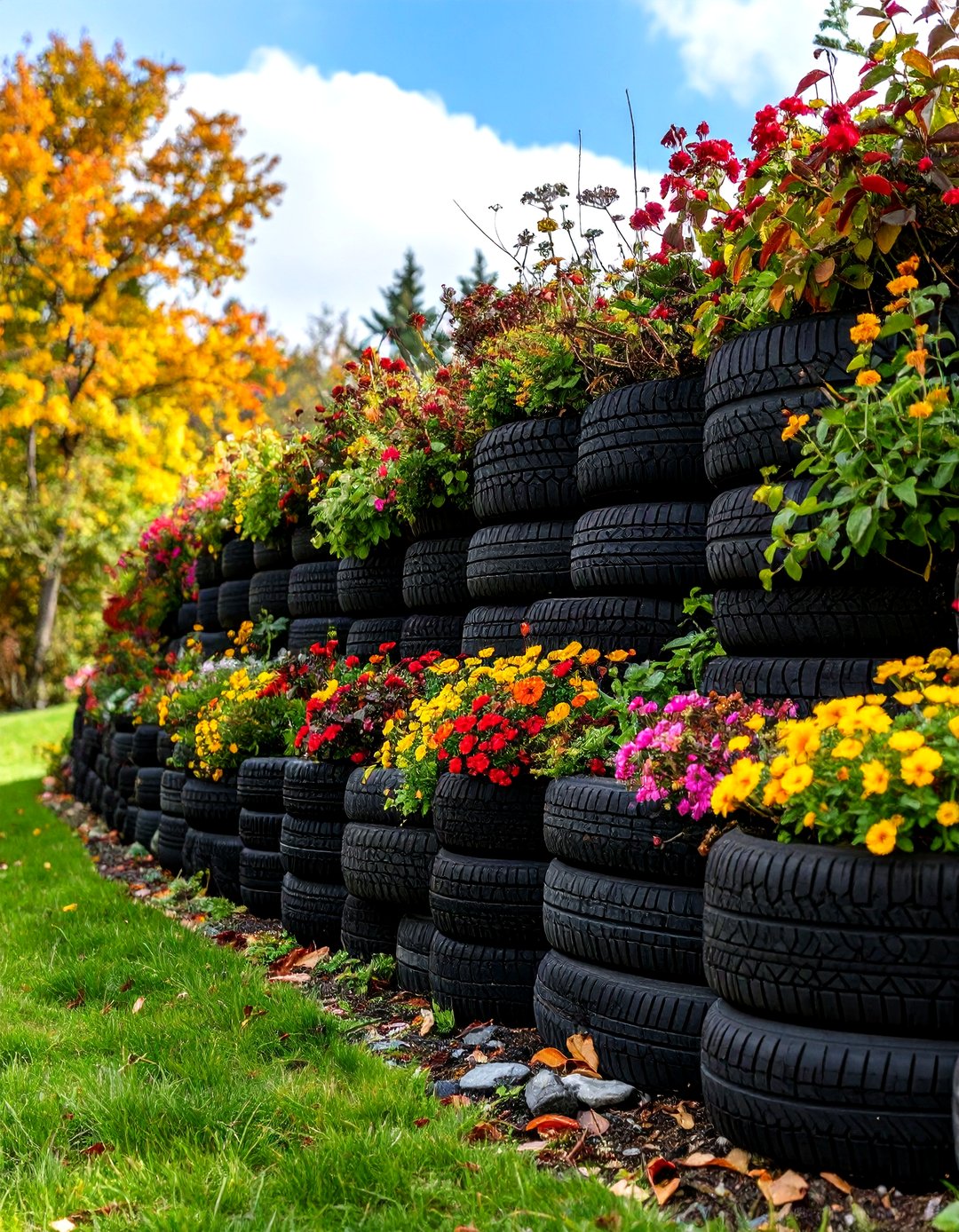 24 Recycled Tyre Garden Art Ideas: Eco Yard Décor Ideas - Too Much Time