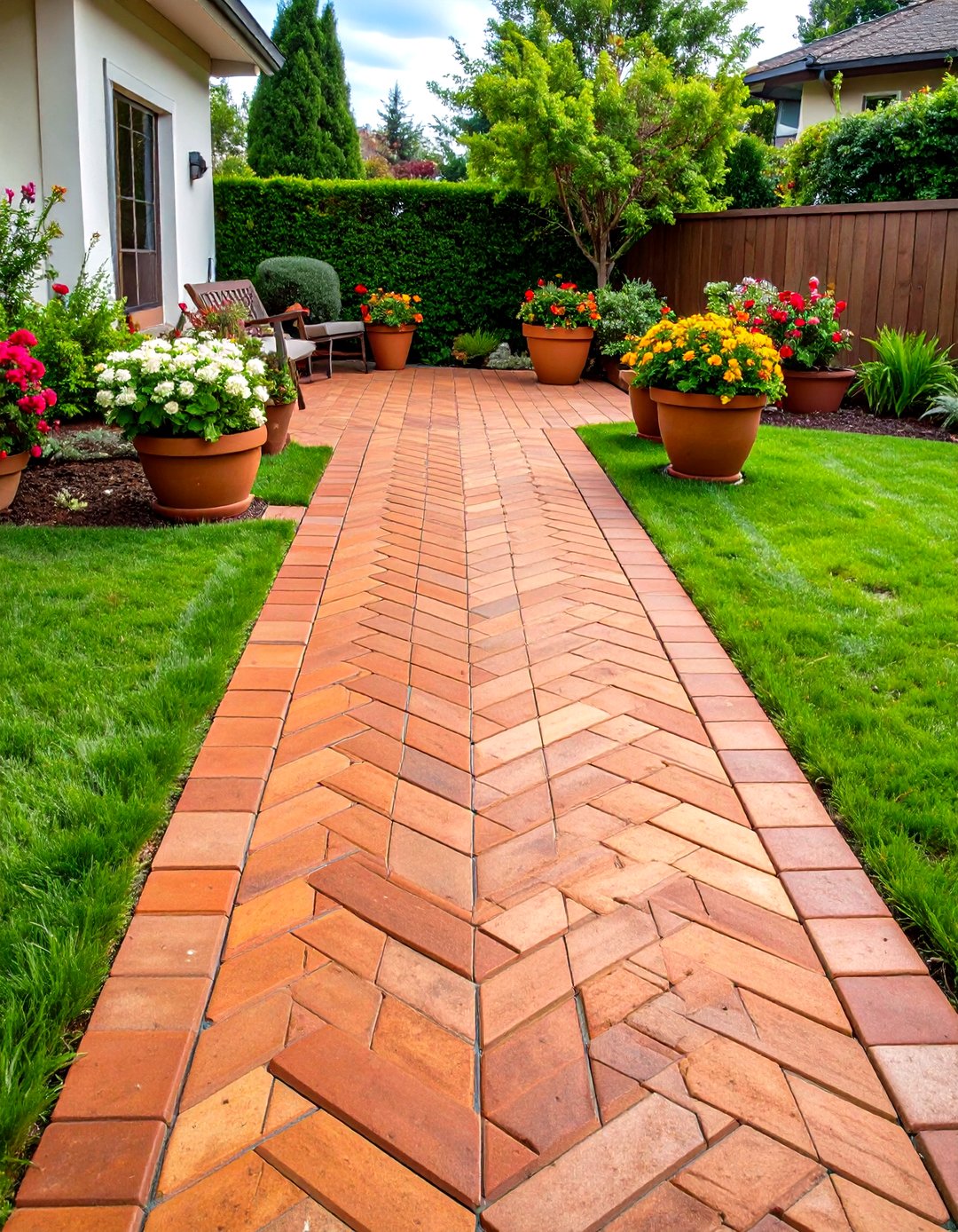 24 Herringbone Brick Patio Designs for Elegant Patios - Too Much Time