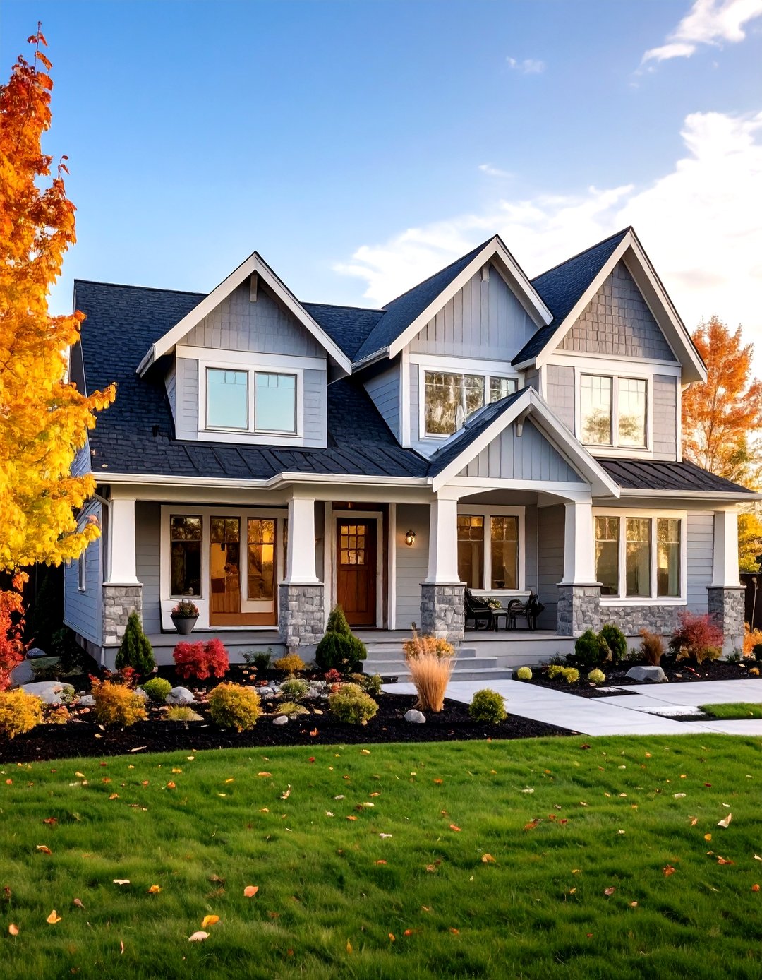 24 Light Grey House with White Trim Design Ideas: Tips - Too Much Time