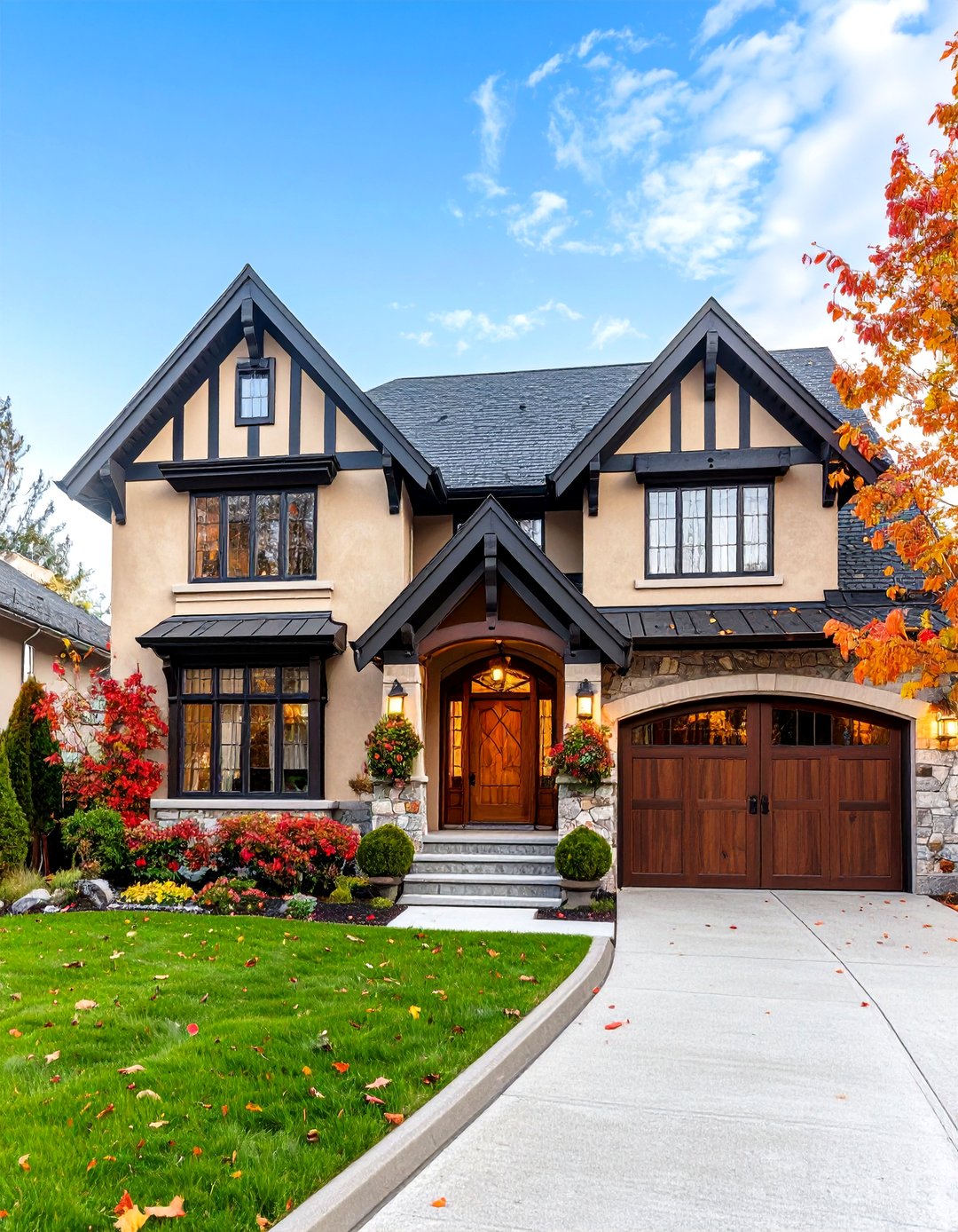 24 Tan House with Black Trim Design Ideas Curb Appeal - Too Much Time