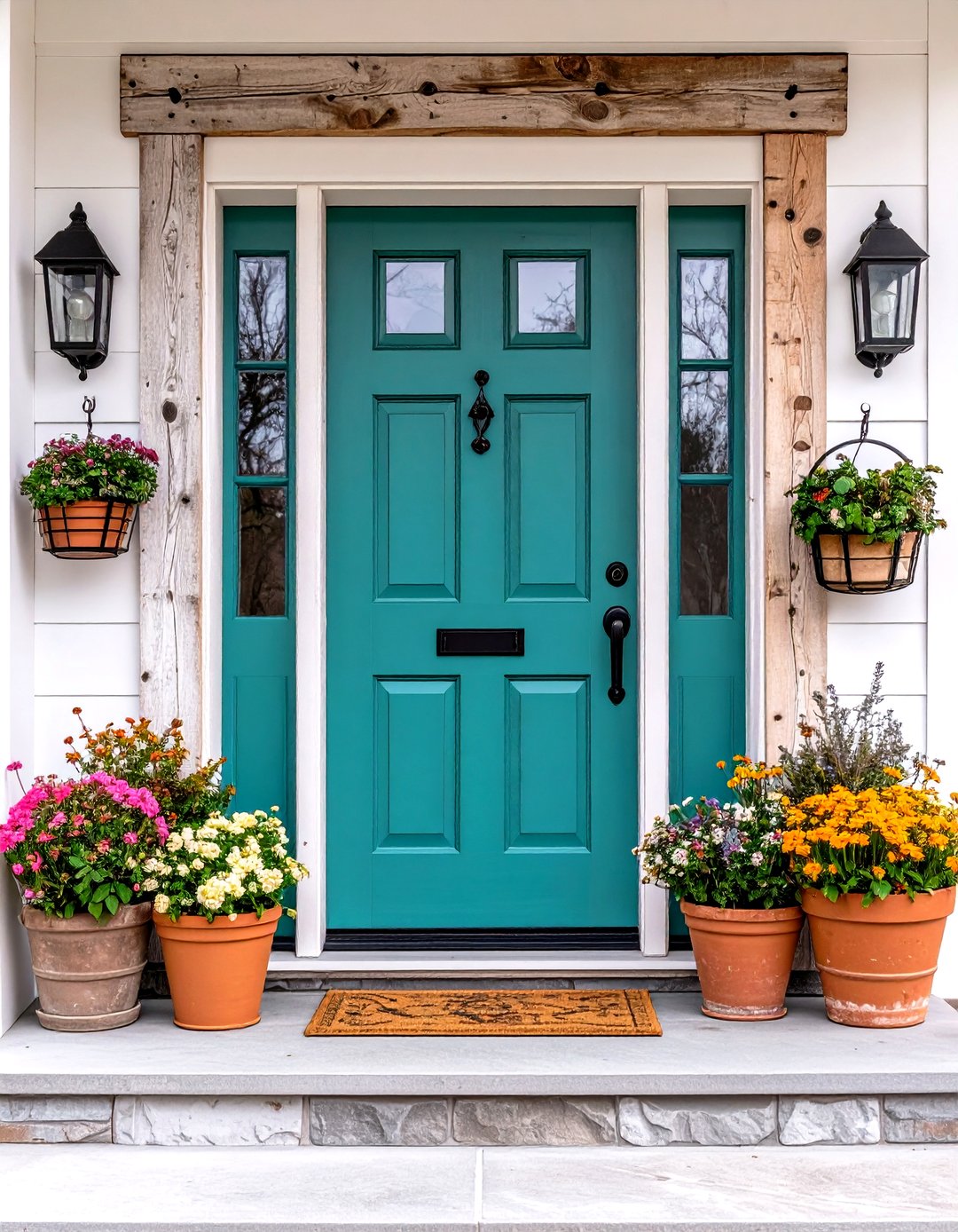 24 Turquoise Front Door Ideas - Colorful Entry Updates - Too Much Time