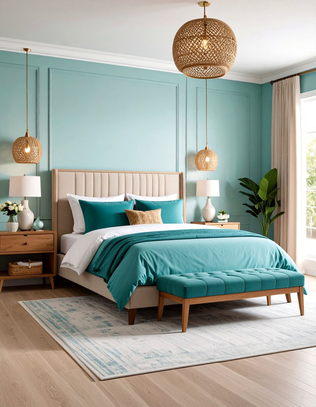 24 Turquoise Bedroom Ideas - Calm Turquoise Ambiance - Too Much Time