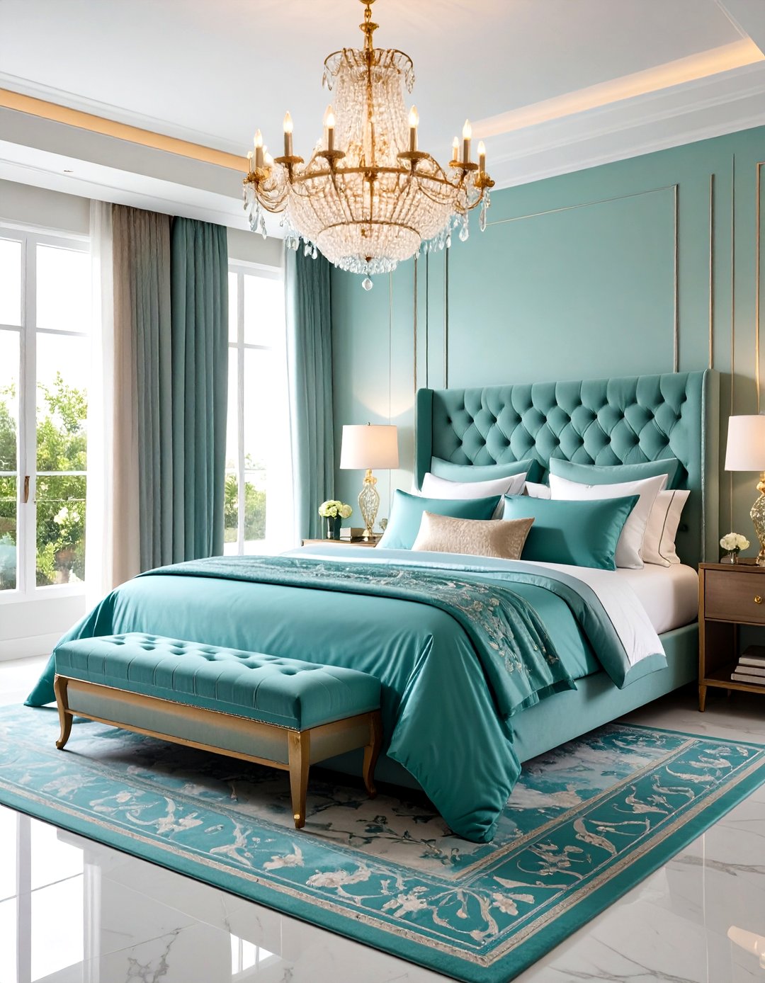24 Turquoise Bedroom Ideas - Calm Turquoise Ambiance - Too Much Time