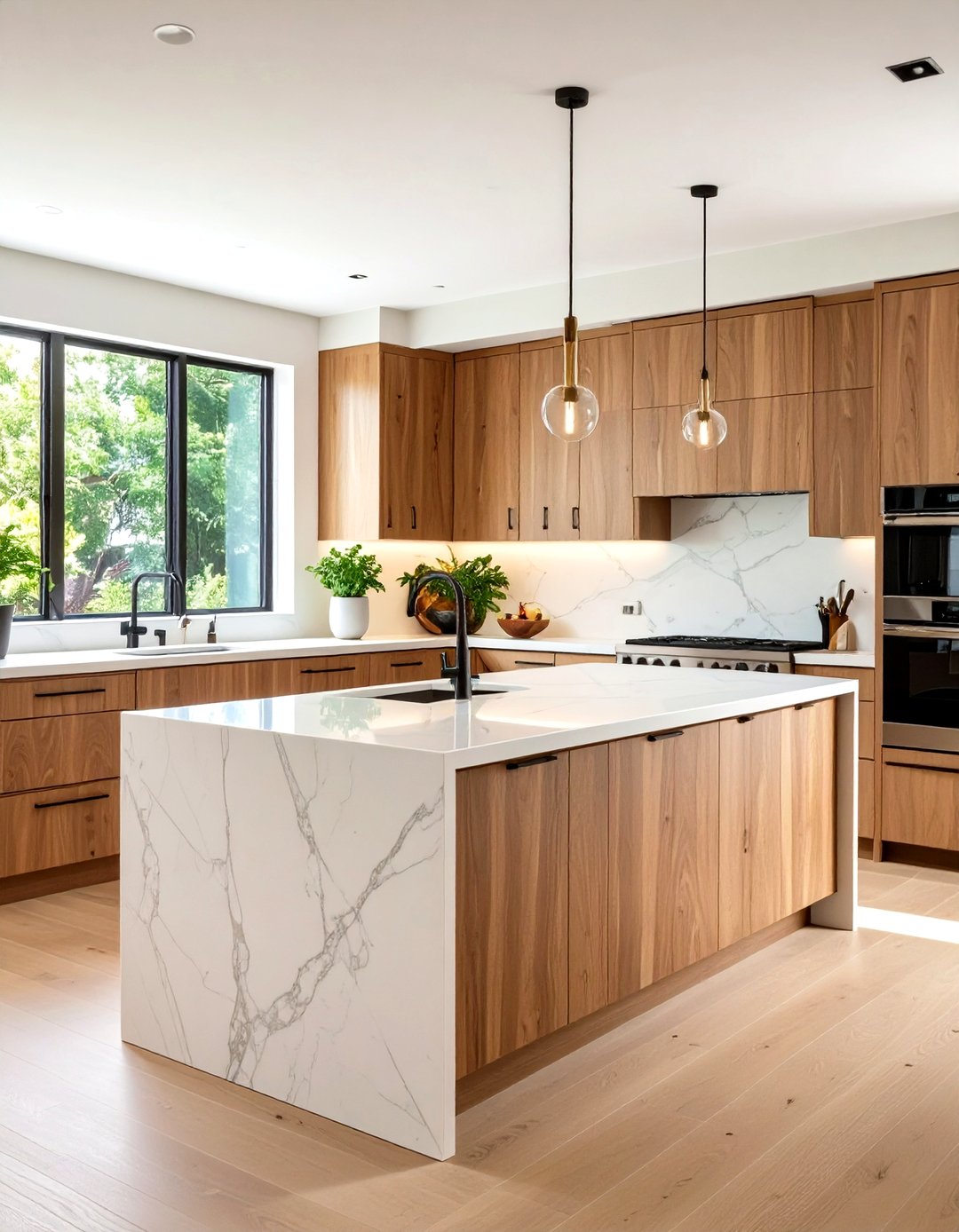 24 Waterfall Kitchen Island Ideas with Extra Seating - Too Much Time