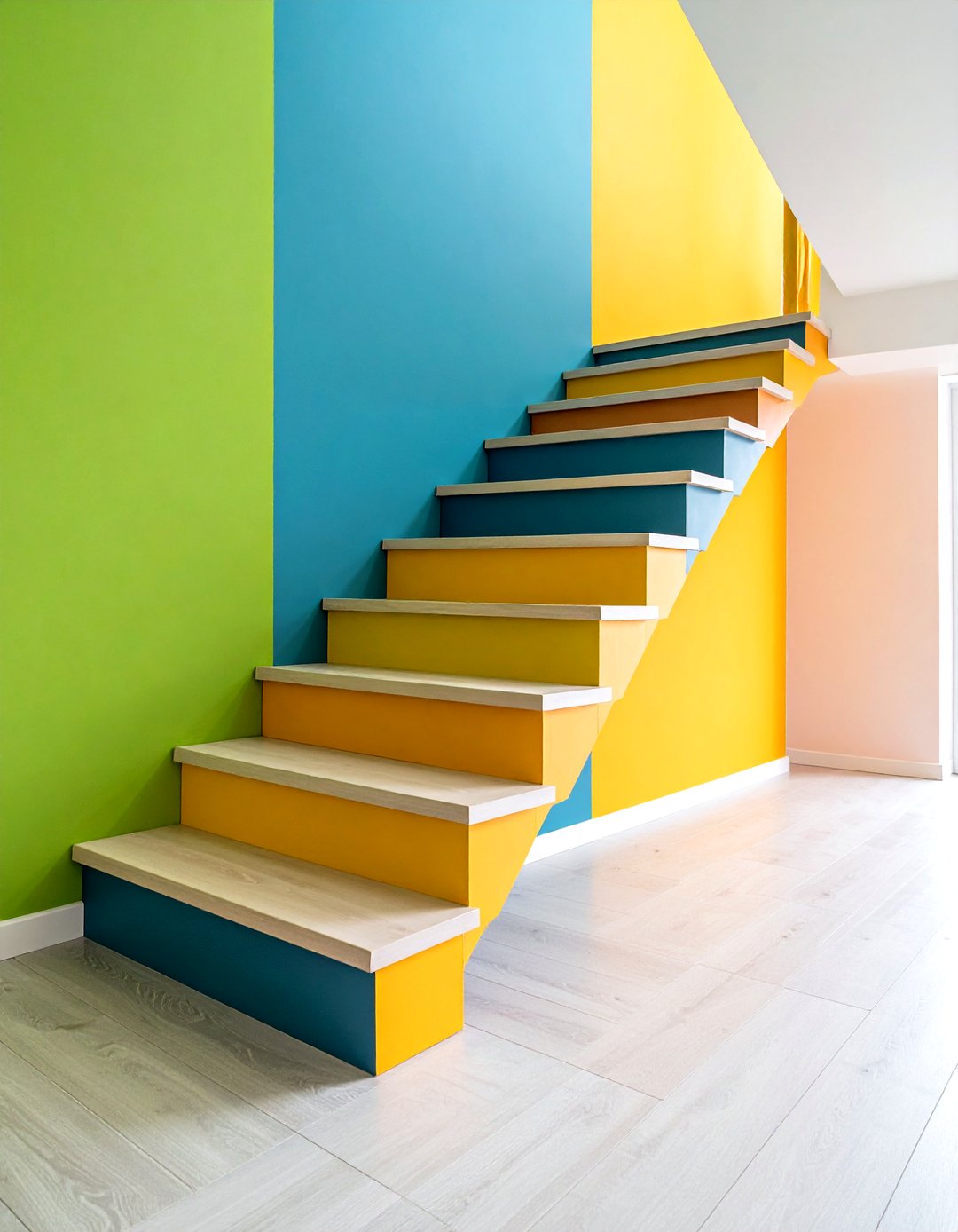 24 Painted Stair Ideas: Colorful Risers and Guardrails - Too Much Time