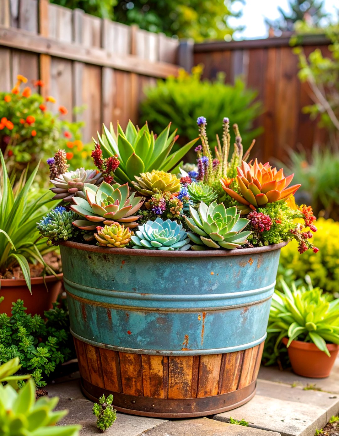 24 Outdoor Succulent Container Ideas for Small Patios - Too Much Time