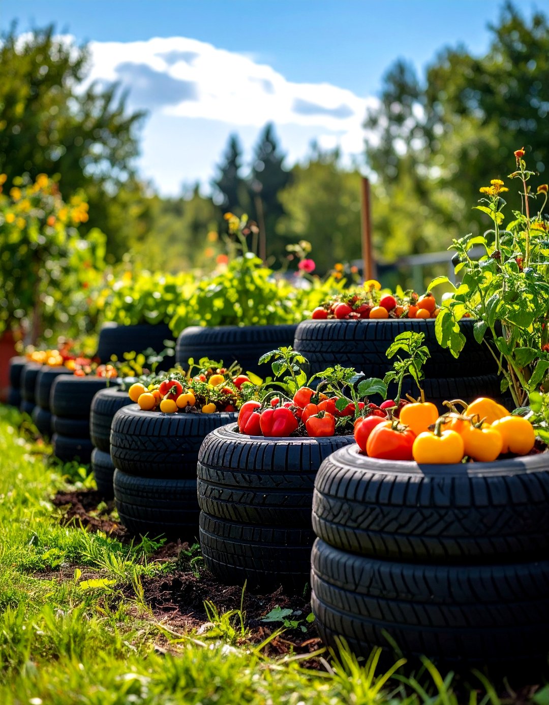 24 Recycled Tyre Garden Art Ideas: Eco Yard Décor Ideas - Too Much Time