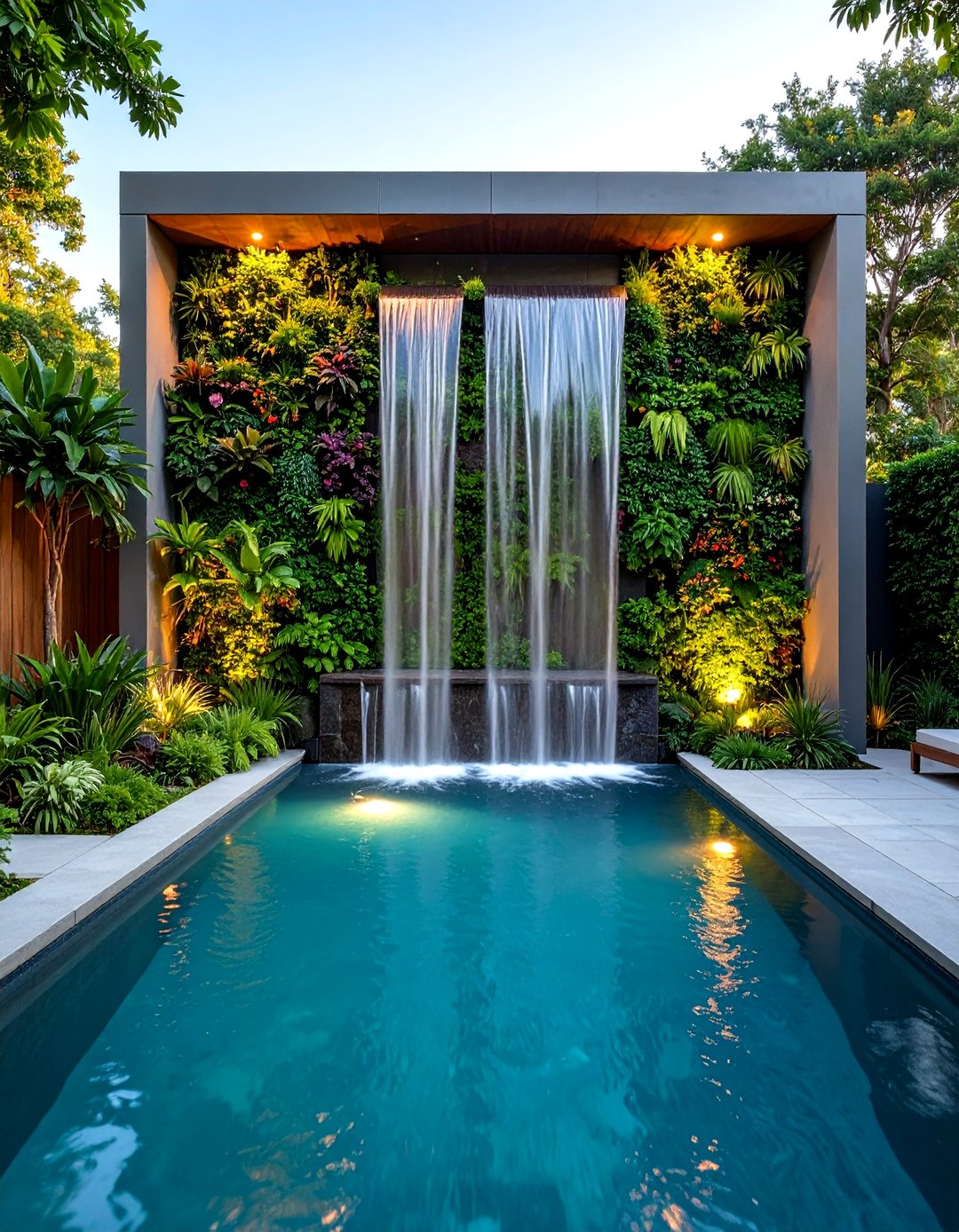 24 Small Pool Waterfall Ideas to Boost Garden Sounds - Too Much Time