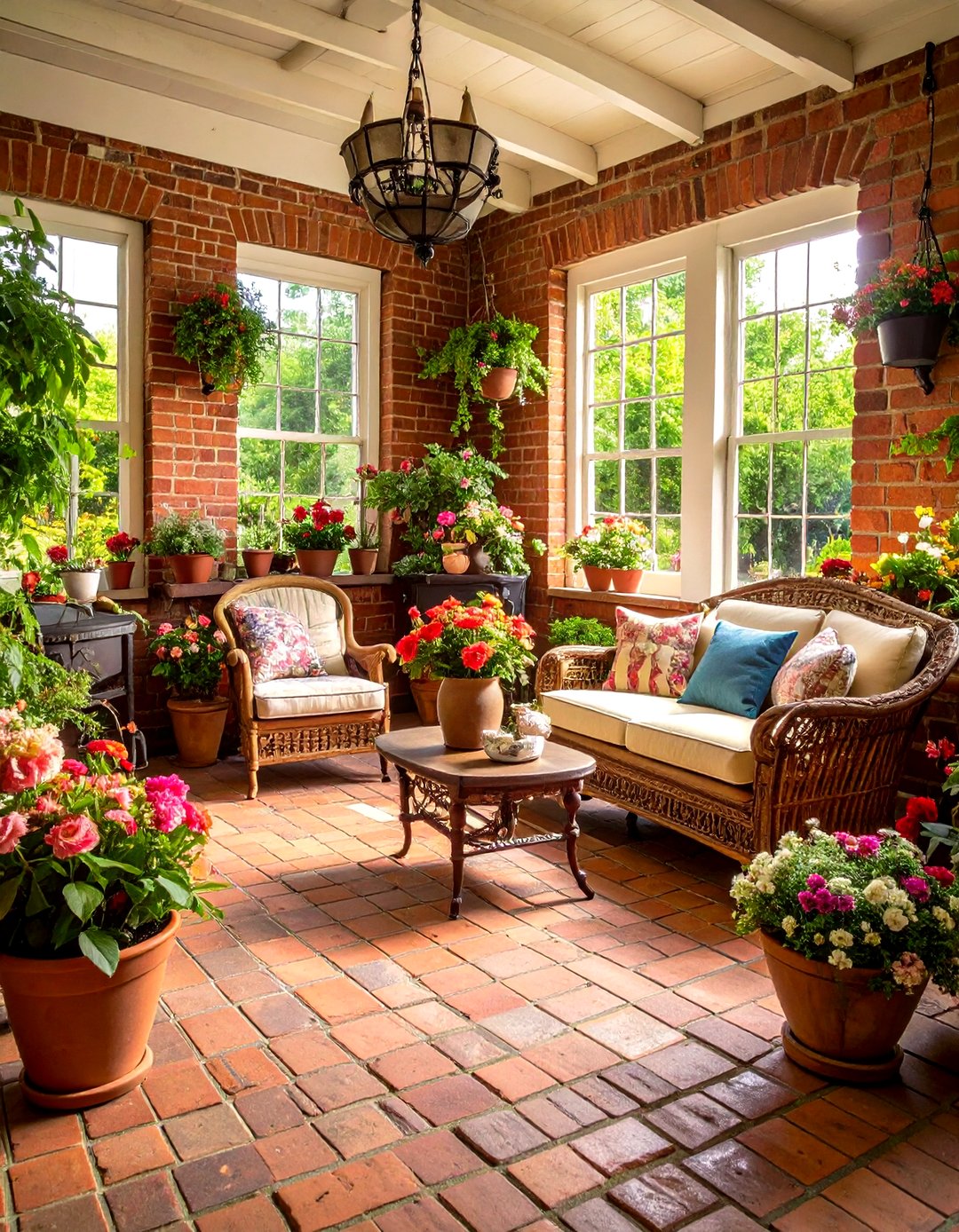 24 Brick Floor Sunroom Ideas for Bright, Cozy Spaces - Too Much Time