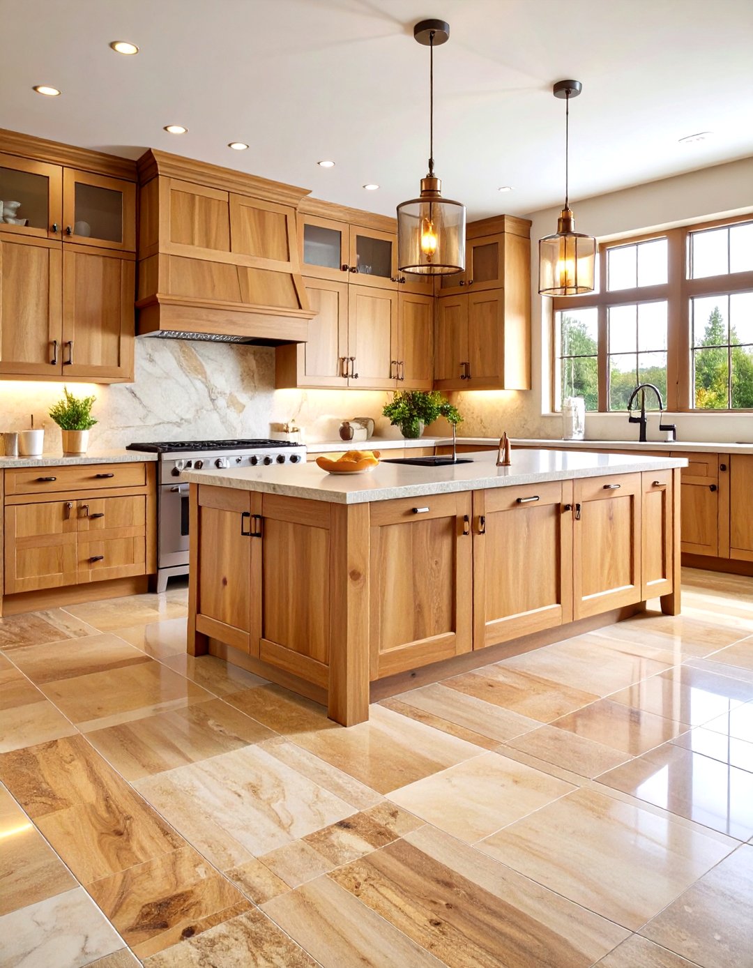 24 Travertine Floor Kitchen Ideas for a Warmer Kitchen - Too Much Time