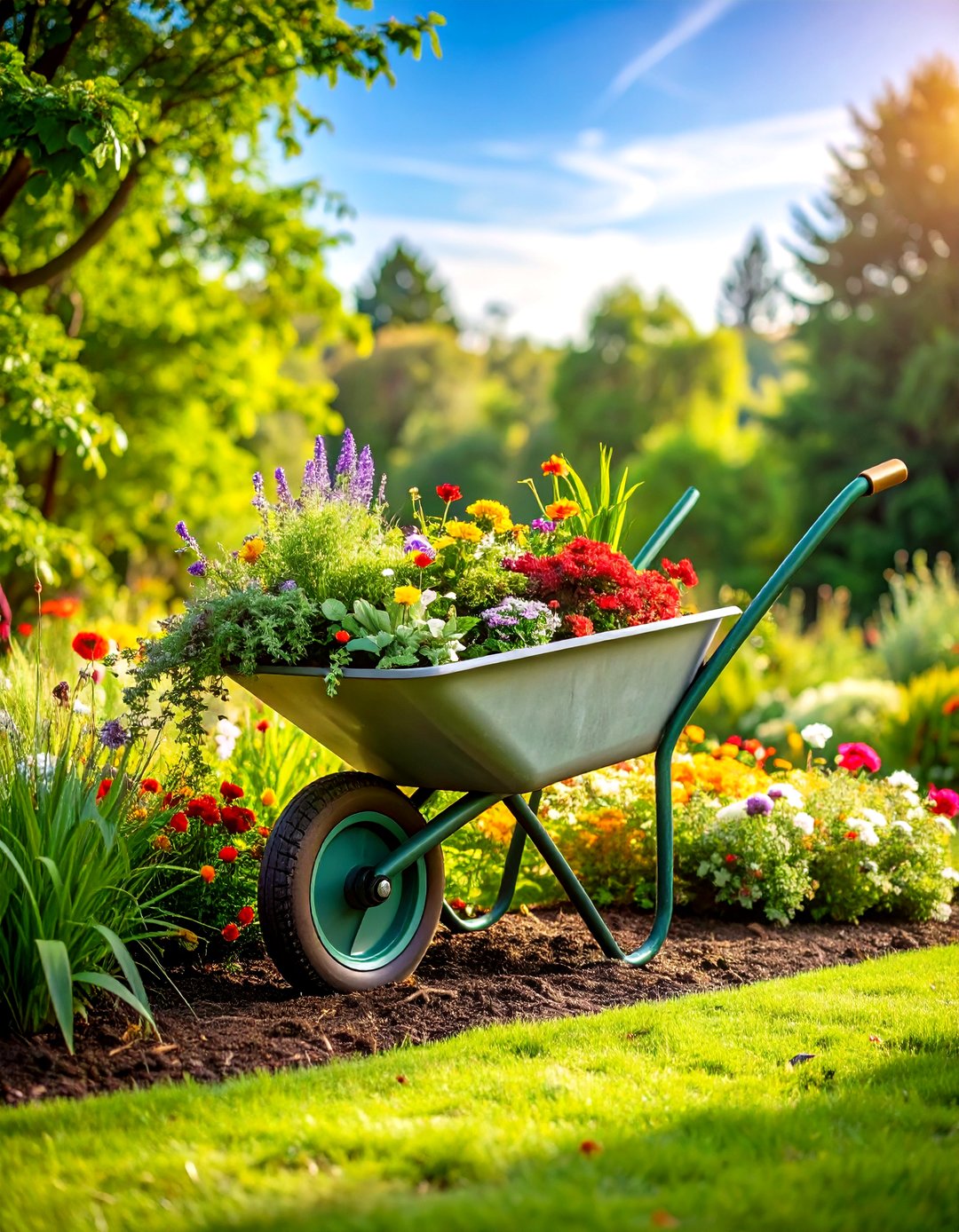 24 Old Wheelbarrow Ideas for Vibrant Garden Displays - Too Much Time