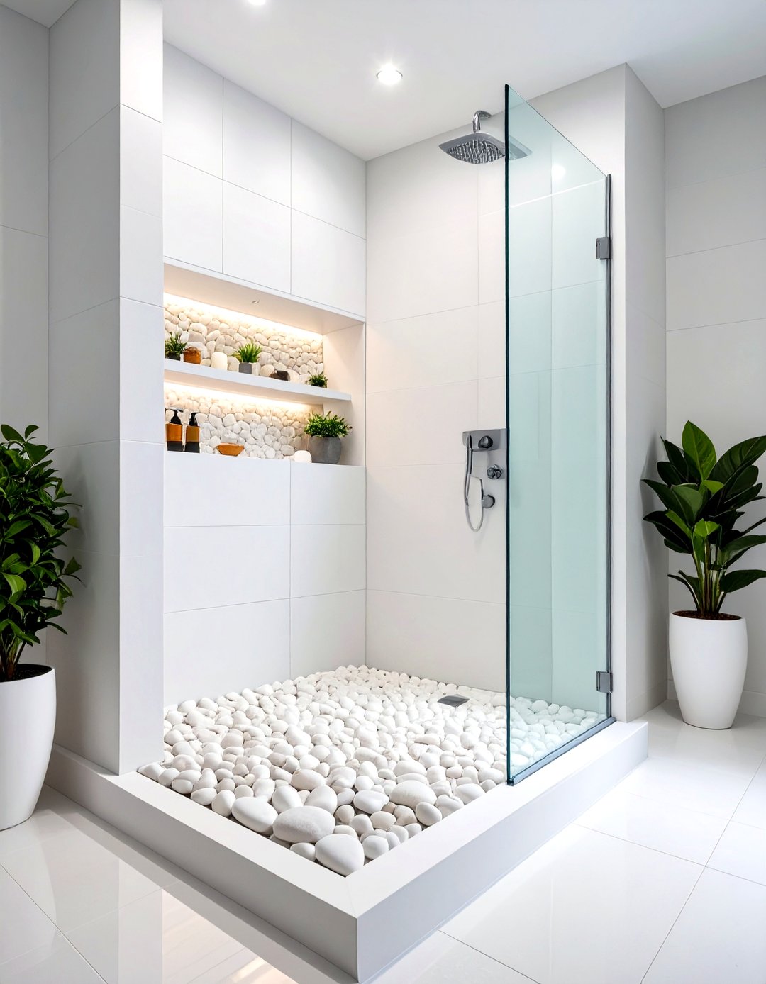 24 Pebble Tile Bathroom Ideas for Cozy Modern Baths - Too Much Time