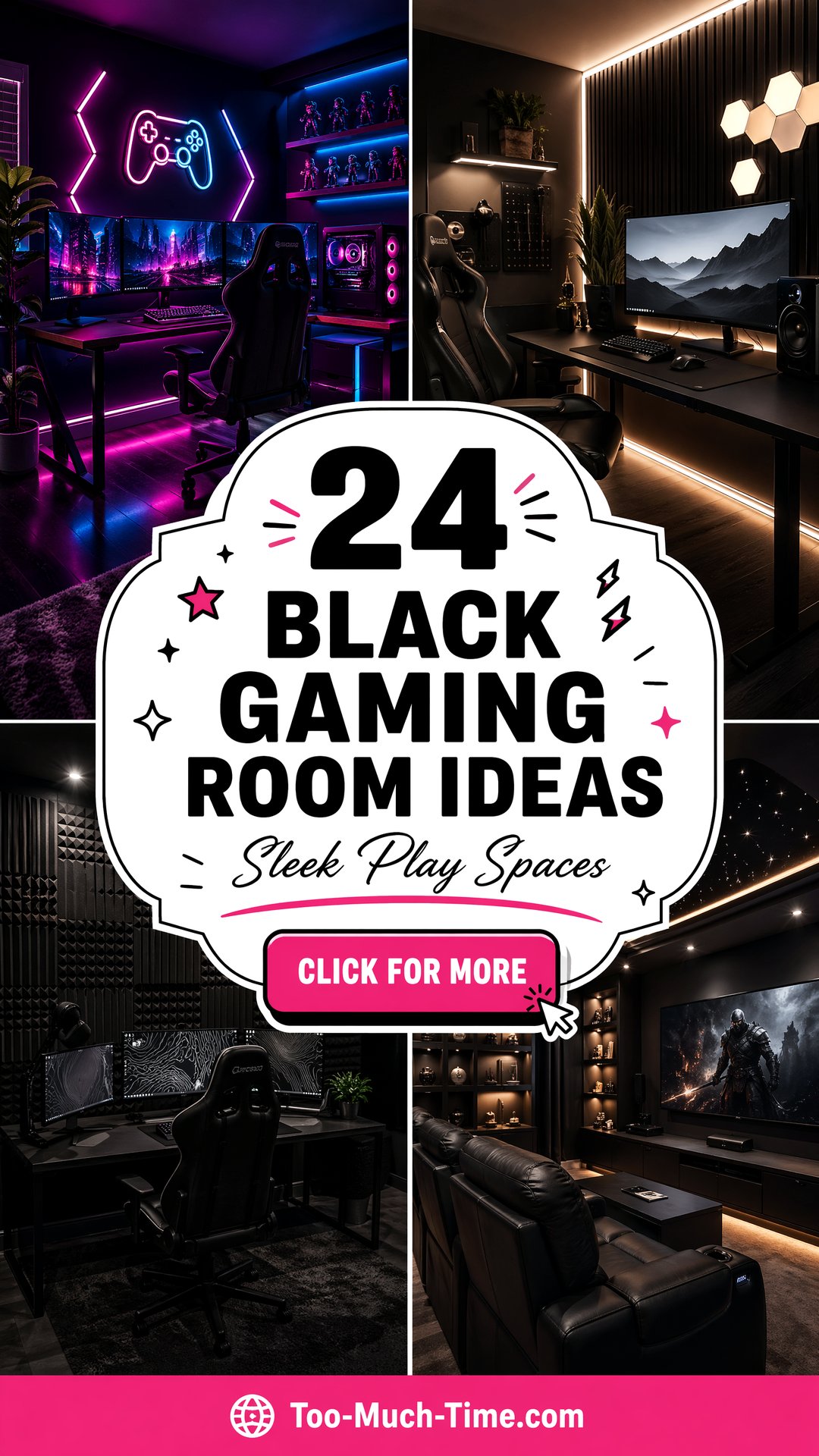 24 Black Gaming Room Ideas for a Sleek Play Space Today - Too Much Time