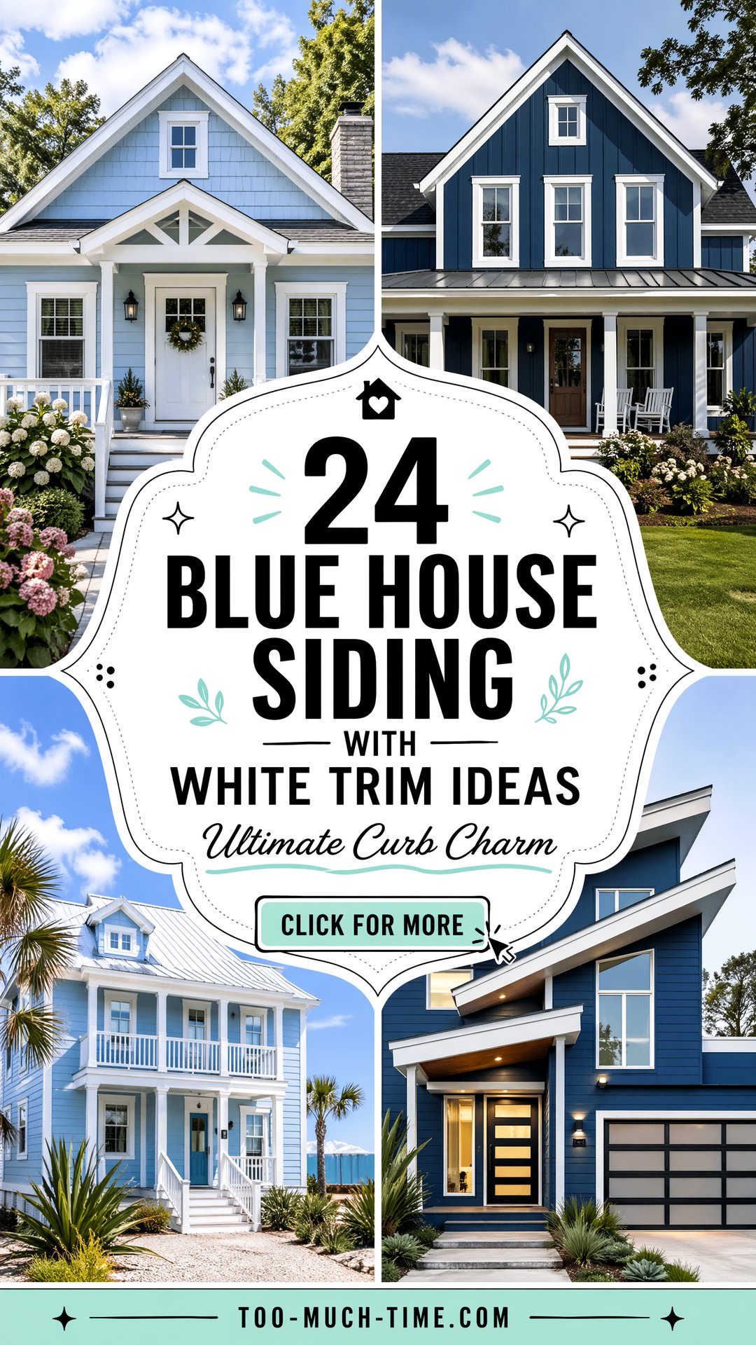 24 Blue House Siding with White Trim Ideas for Charm - Too Much Time