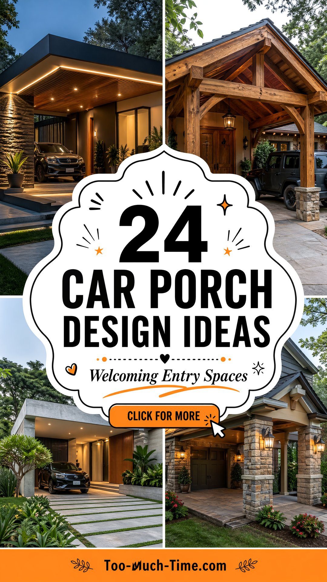 24 Car Porch Design Ideas: Welcoming Outdoor Entry - Too Much Time