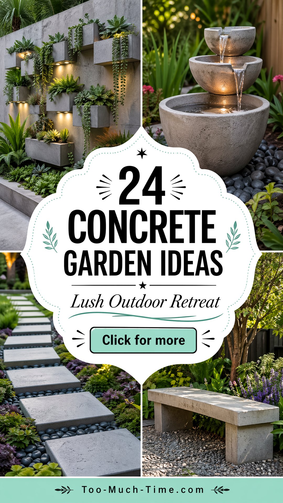 24 Concrete Garden Ideas for Lush Greenery and Water Features - Too ...