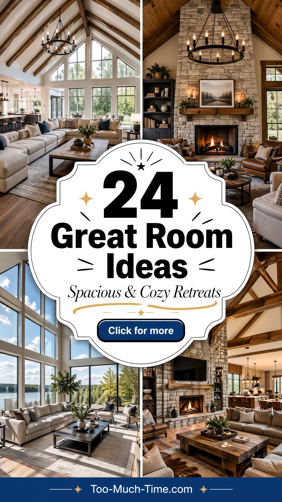 24 Great Room Ideas: Open Layouts with Cozy Comfort - Too Much Time