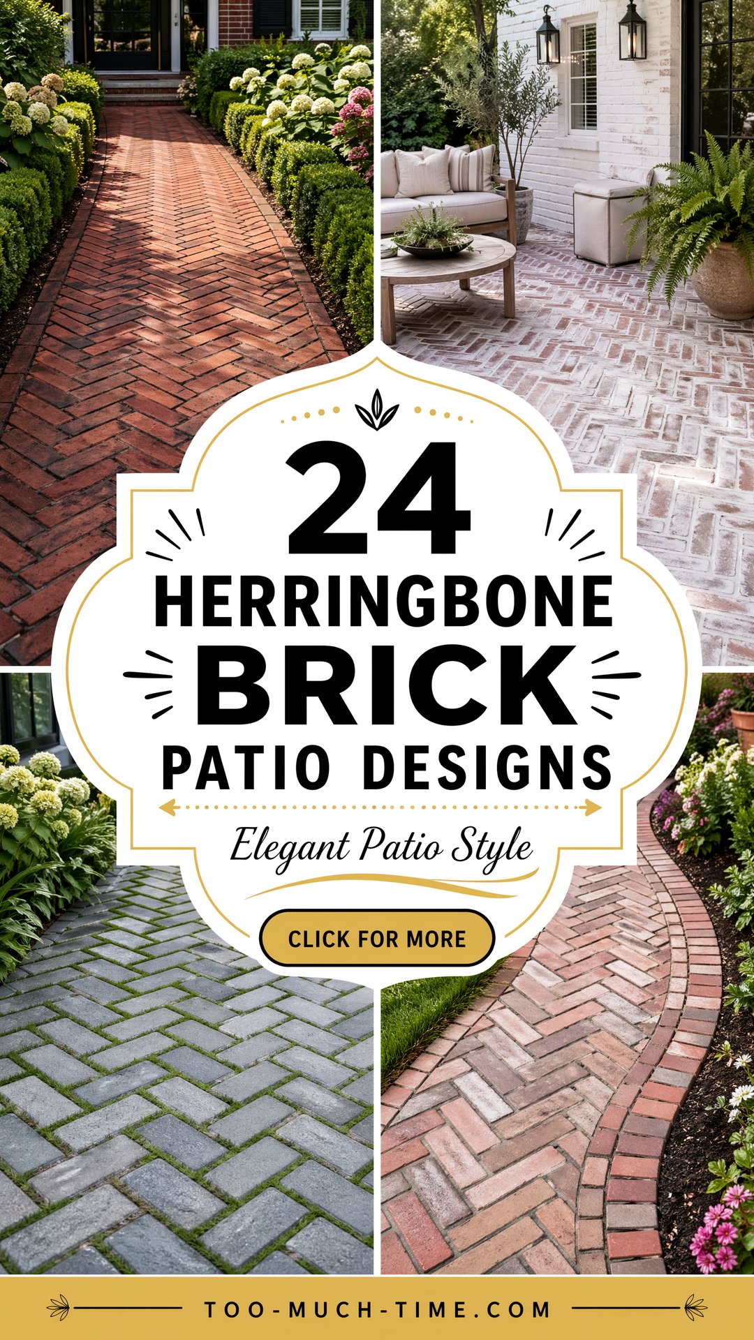 24 Herringbone Brick Patio Designs for Elegant Patios - Too Much Time