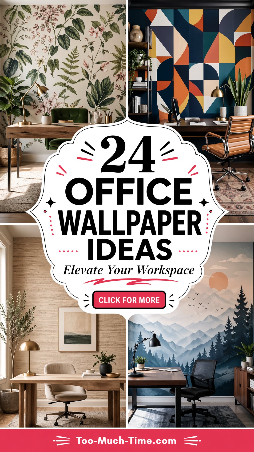 24 Office Wallpaper Ideas to Elevate Your Workspace - Too Much Time