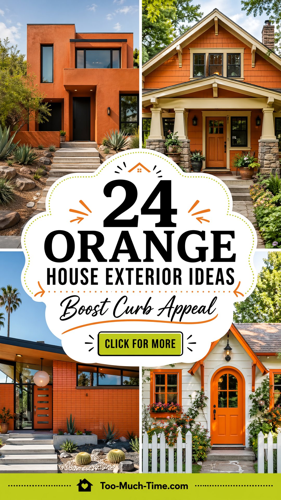 24 Orange House Exterior Ideas to Boost Curb Appeal - Too Much Time
