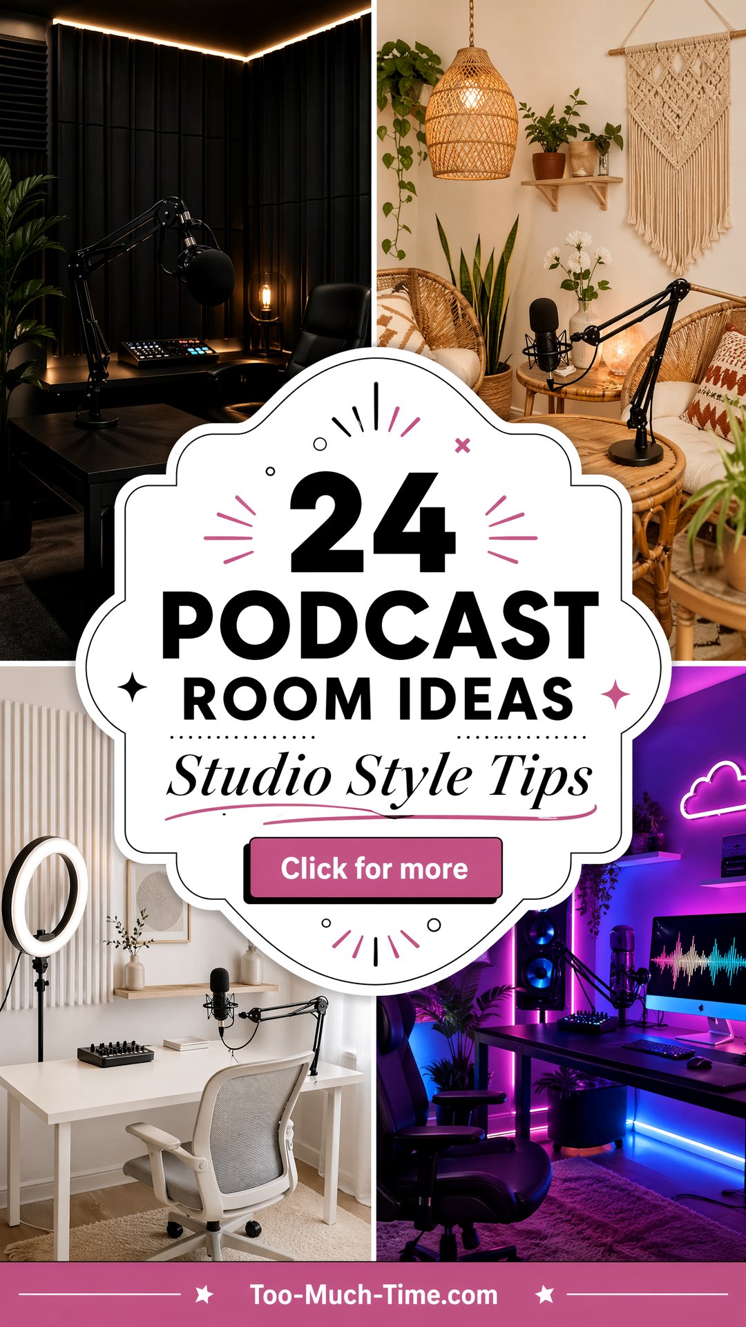 24 Podcast Room Ideas for a Stylish Home Studio Tips - Too Much Time