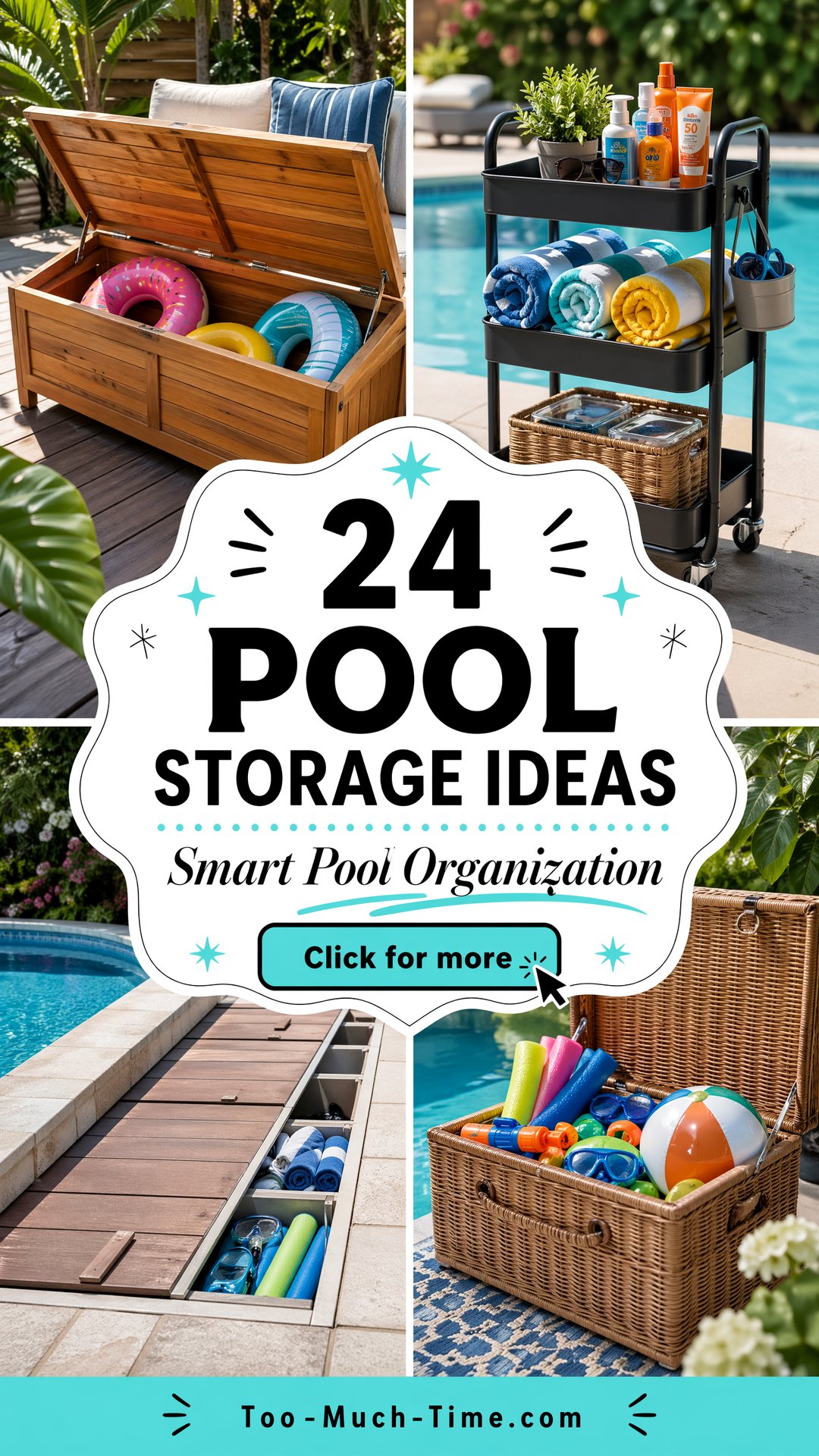 24 Pool Storage Ideas to Declutter and Organize Smartly - Too Much Time