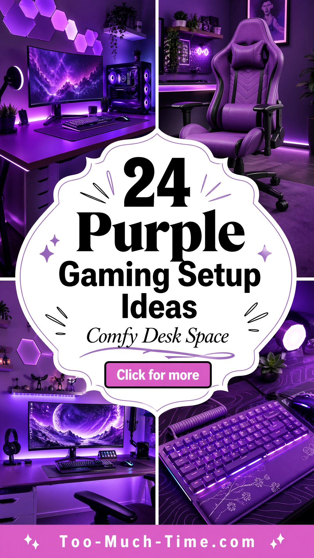 24 Purple Gaming Setup Ideas: Create a Comfy Desk Space - Too Much Time