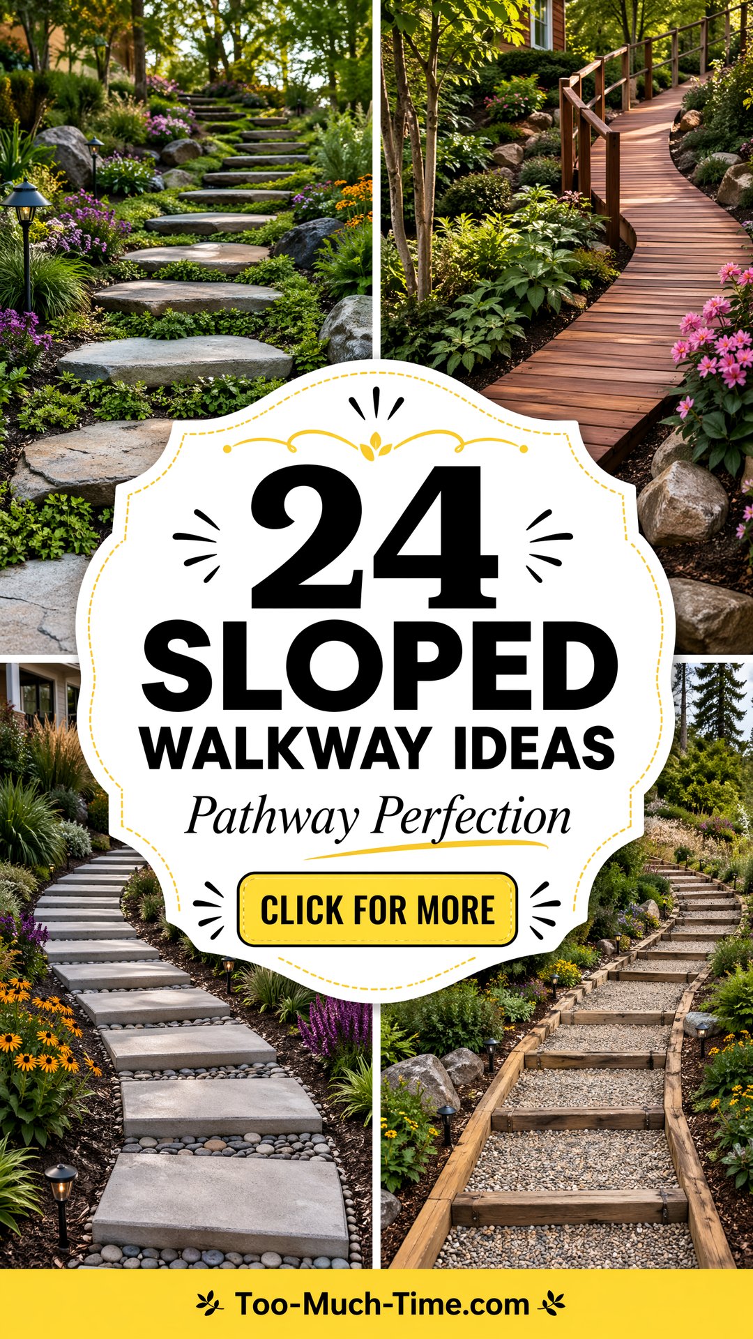 24 Sloped Walkway Ideas for Outdoor Paths and Steps - Too Much Time