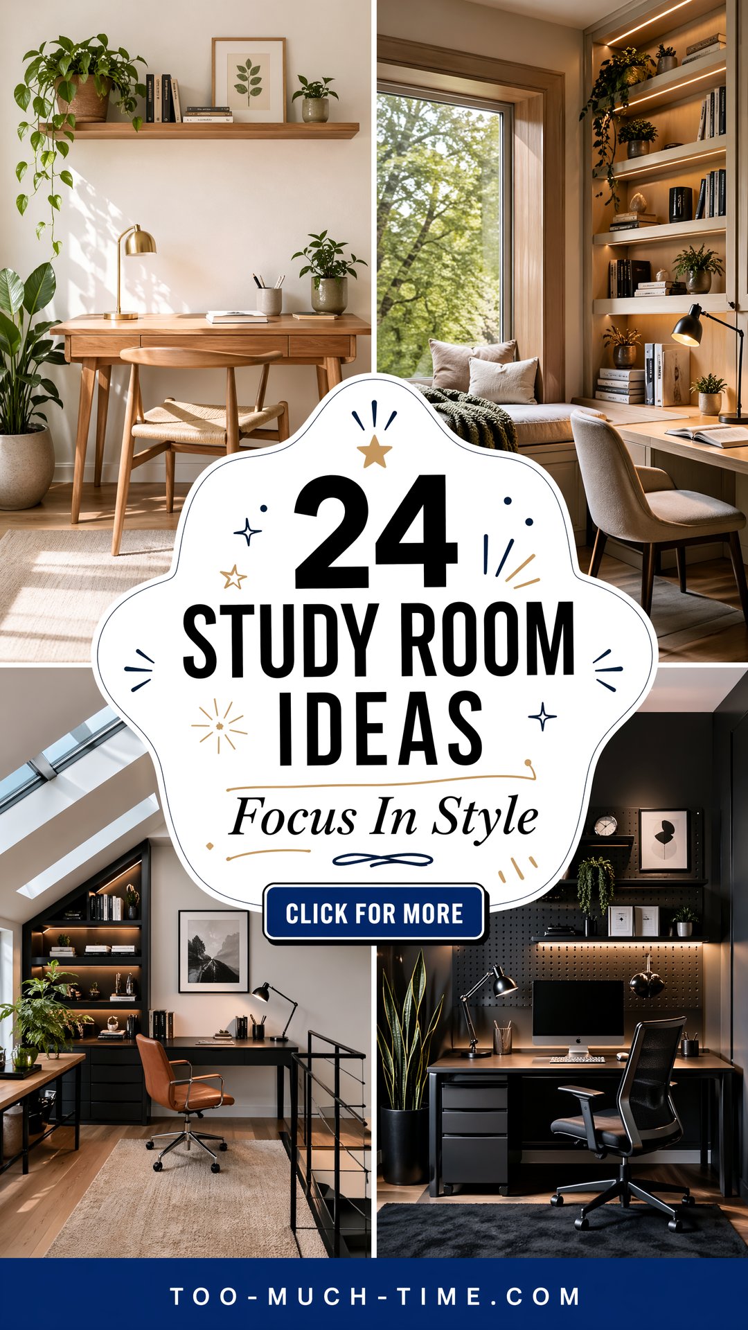 24 Study Room Ideas: Creative Workspaces for Focus - Too Much Time